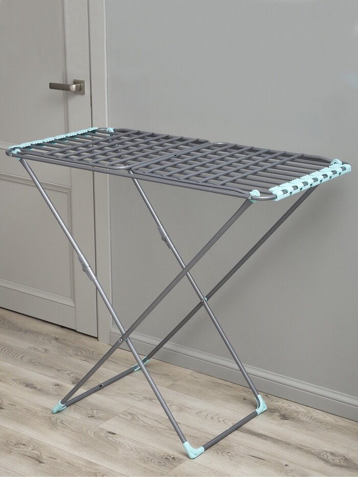 Сушилка напольная для белья металлическая, длина 18 м, цвет серый