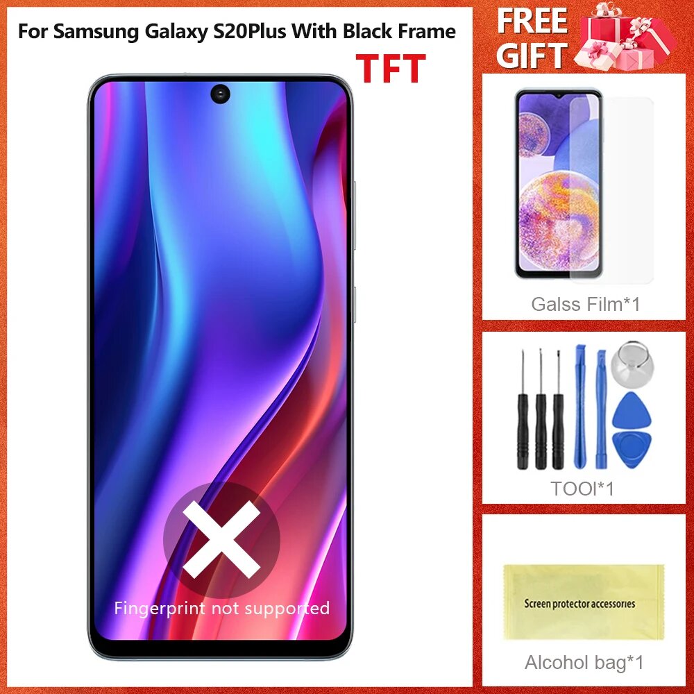 S20 Plus для Samsung S20 + 100% протестированный SM-G985 SM-G985F ЖК-дисплей с TFT Black Frame