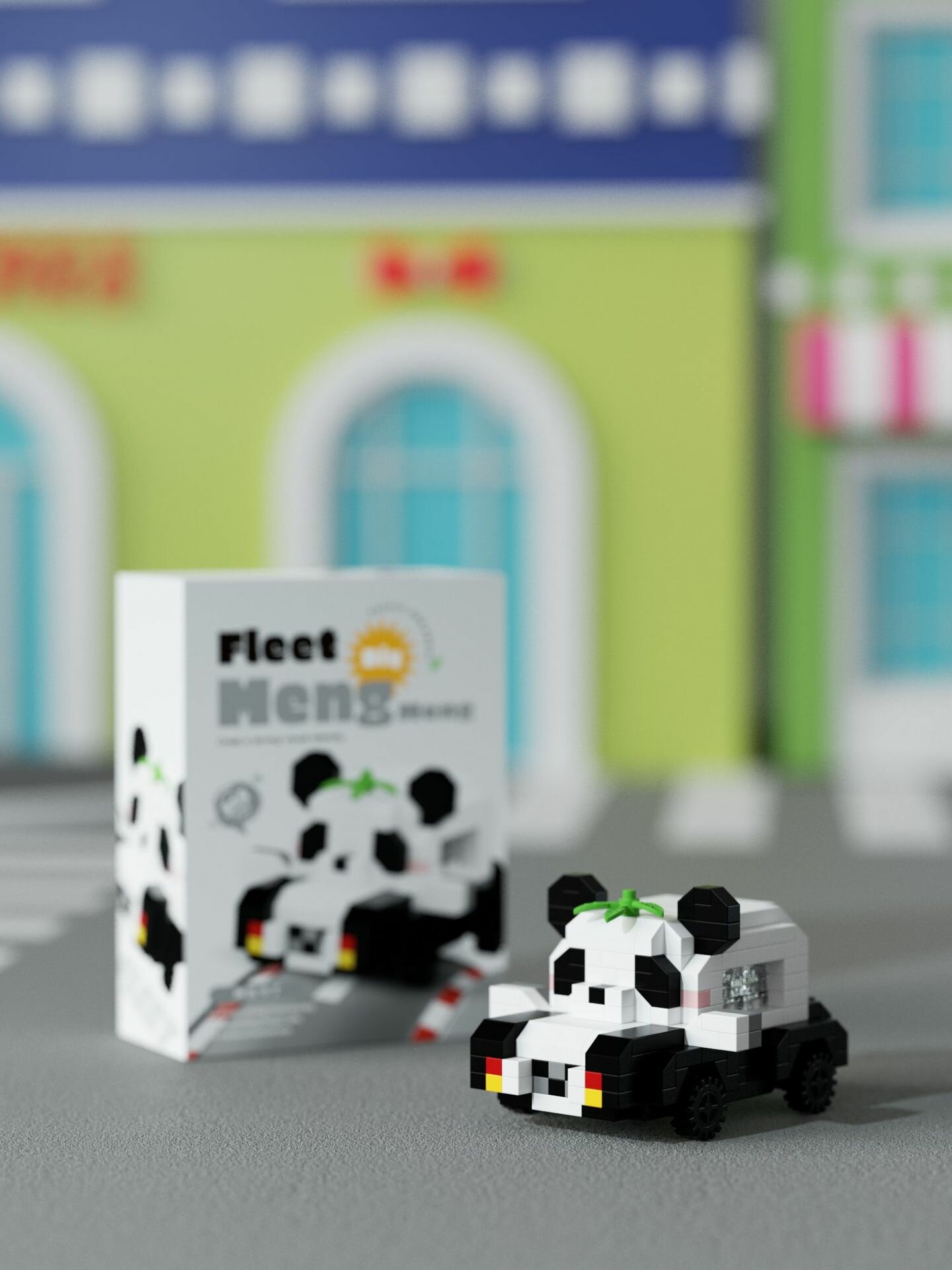 Набор конструктора из микрочастиц в виде маленьких мультяшных животных для мальчиков и девочек, небольшая коробка для уличных торговцев.