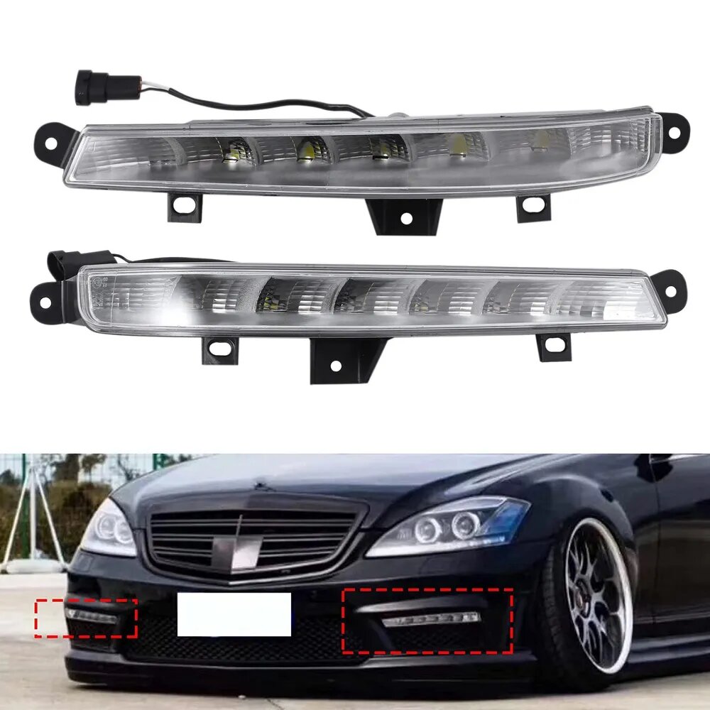 Левая сторона автомобиля DRL светодиодные противотуманные фары дневные ходовые огни для Mercedes Benz W221 S63 AMG 2007-2013 2218201356