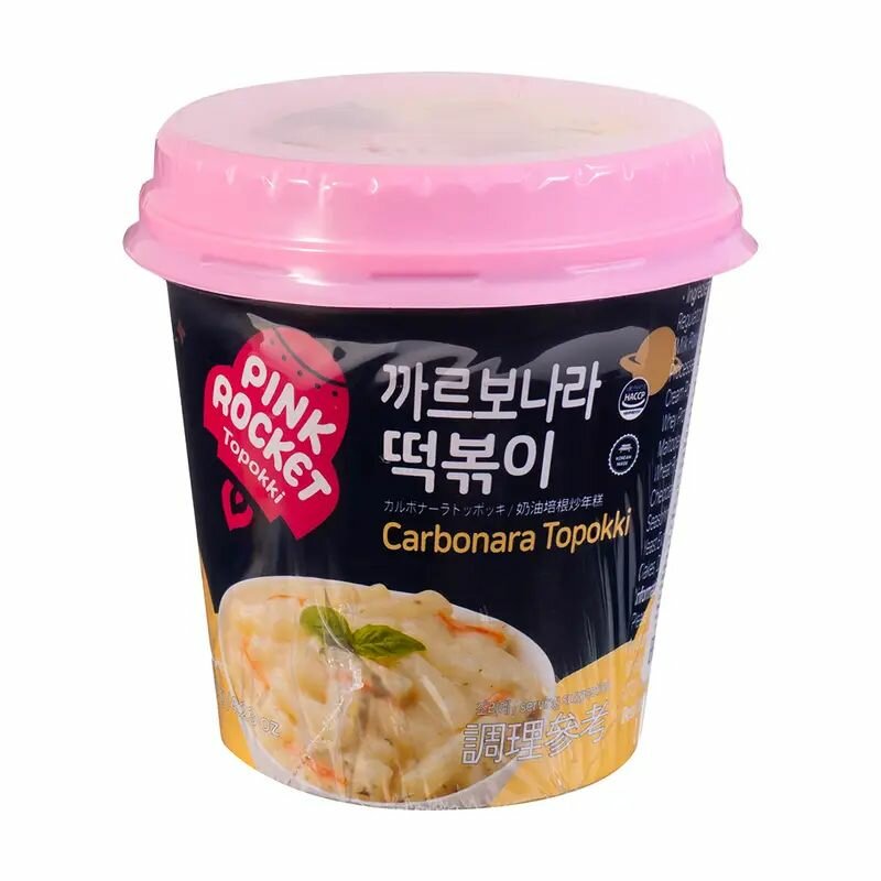 Рисовые клецки Sweet Spicy Topokki, 140 г, корейское блюдо со вкусом "Карбонара"