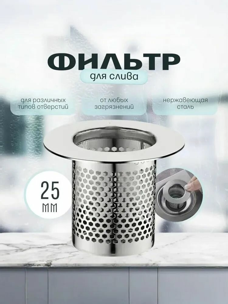 Сетка для раковины 5 см х 5 см, 1 шт