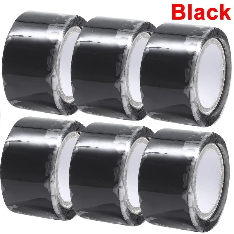 Водонепроницаемая силиконовая ремонтная лента Black, 15m(5rolls)