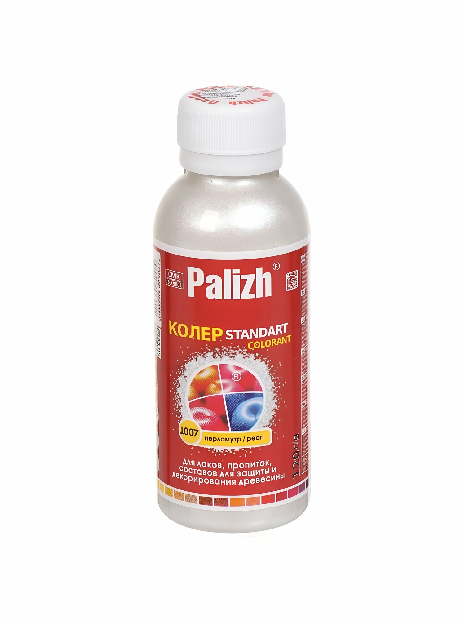 Колер для красок Palizh №1007 серебристый перламутровый, 100 мл, Россия