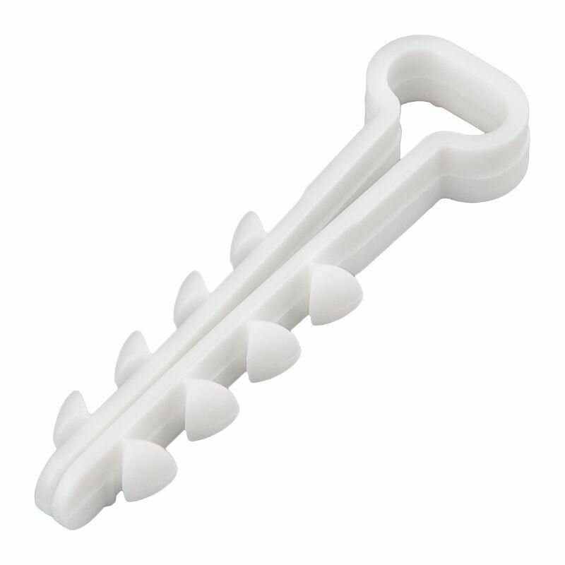 Дюбель-хомут нейлоновый прямоугольный 5-8мм бел. (уп.100шт) Rexant 07-4608