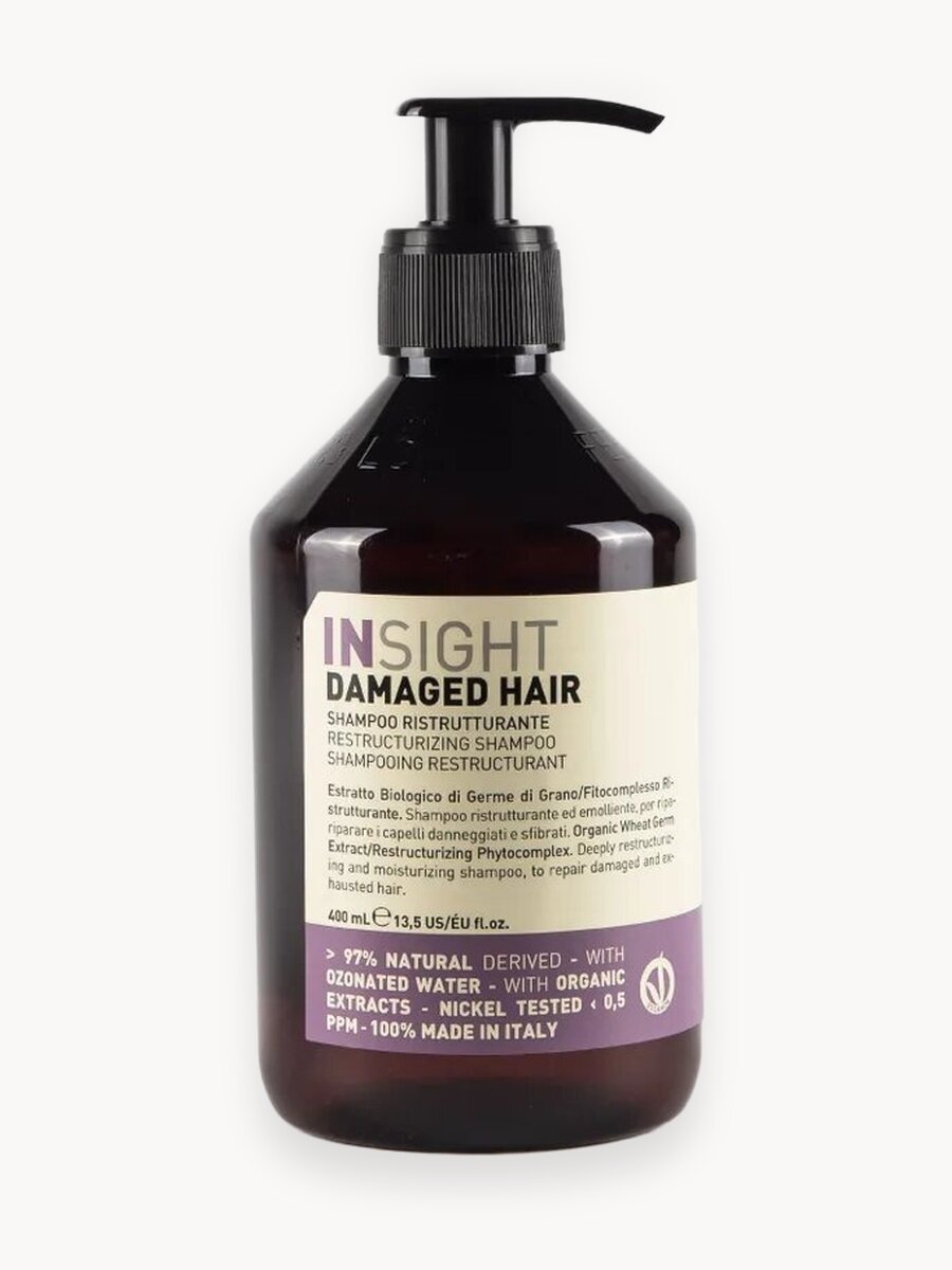 Шампунь для восстановления поврежденных волос Insight Professional DAMAGED HAIR с экстрактом зародышей пшеницы, 100 мл