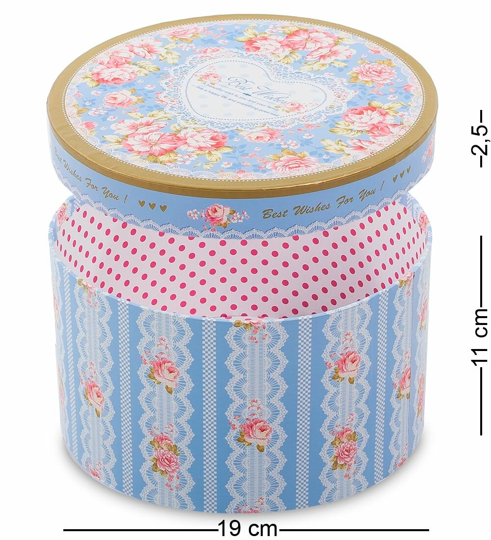 Коробка "С наилучшими пожеланиями" цв. голубой