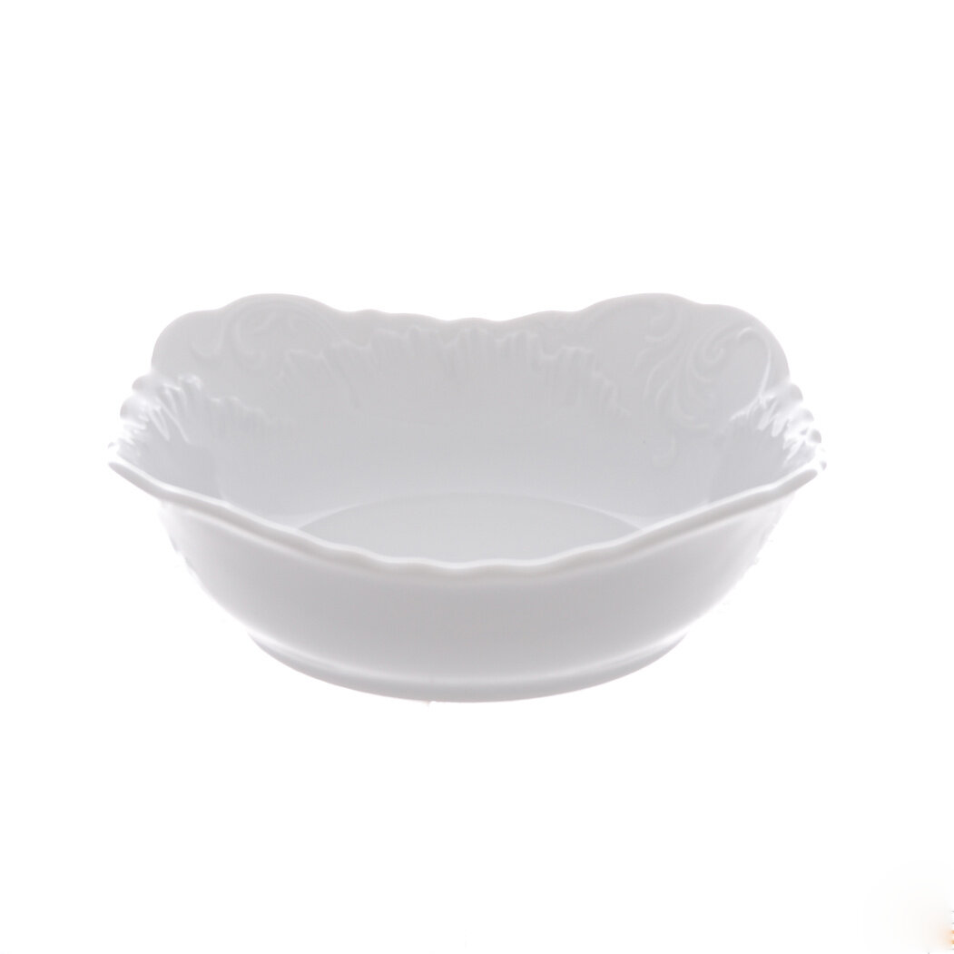 Салатник квадратный 17 см./1 шт, белый, недекорированный "Рококо" Cmielow Польша