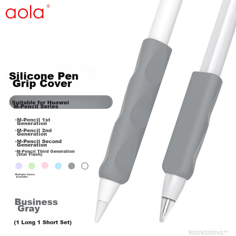 Aolang Compatible with Huawei M-Pencil 3 Star Flash Pen Set, HUAWEI M-Pencil 2/1 Generation Stylus, Magnetic Triangular Correction Grip, Long And Short Set, Gray