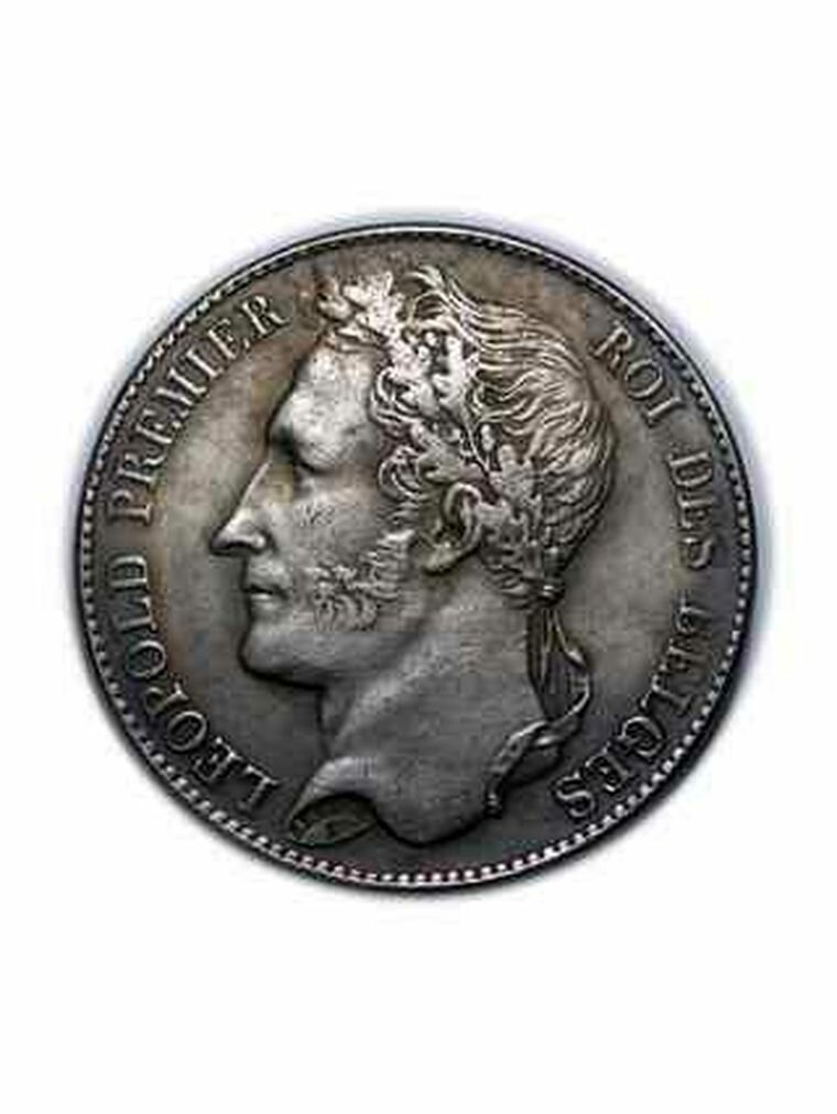 5 франков 1838 год, Бельгия, Леопольд 1, сувенирная копия монеты, нумизматика, деньги для коллекции