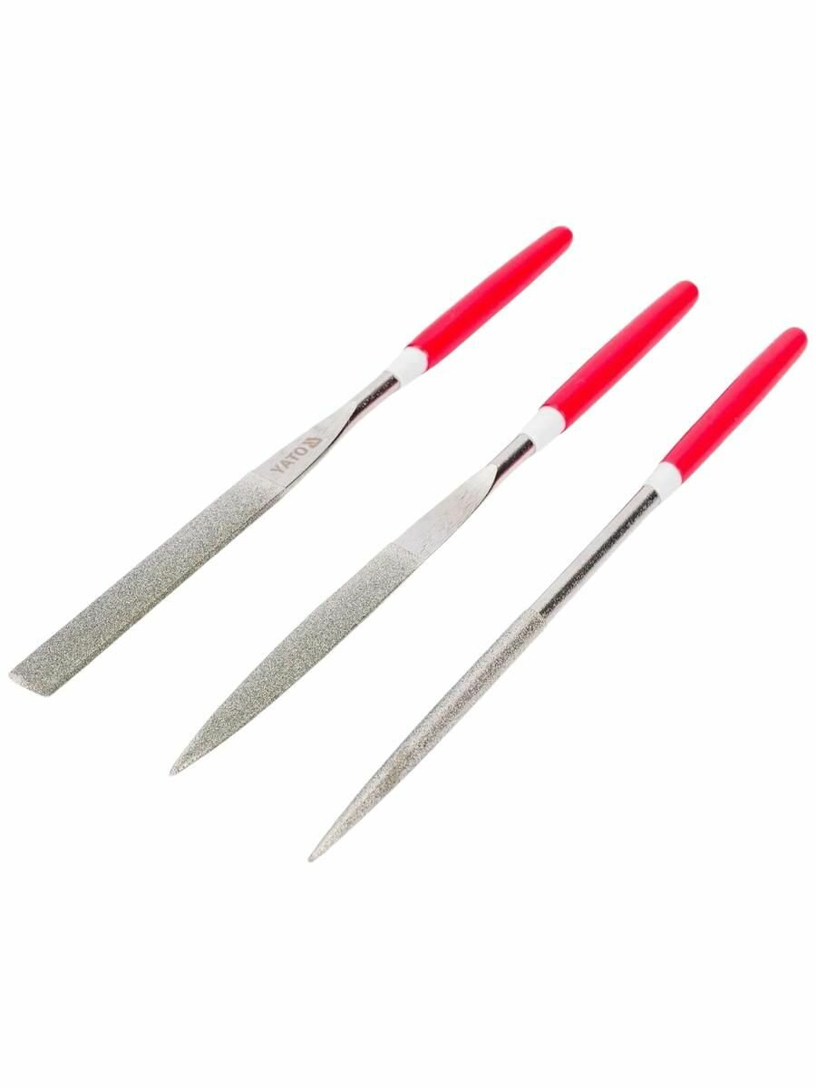 Алмазные надфили в наборе YATO 5x180x70мм, 3пр YT-6155