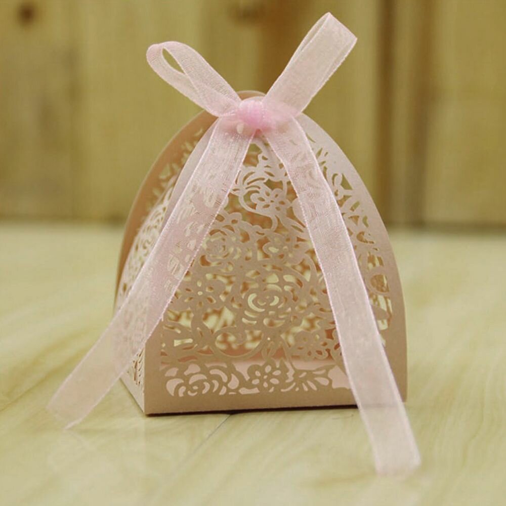 Коробка, розовая, 10 шт, подходит для сладостей, десертов