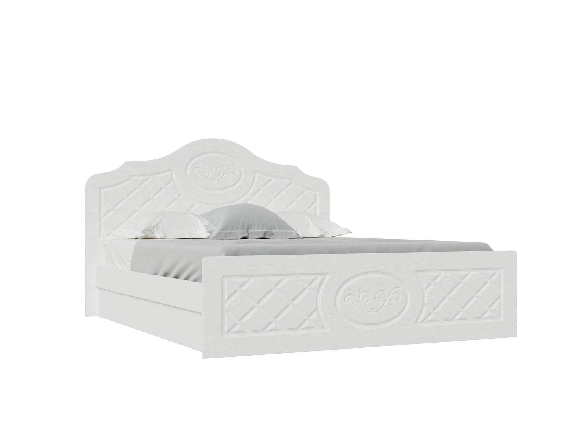 Престиж Кровать 1,4м (Белый матовый, белый) (Миф)