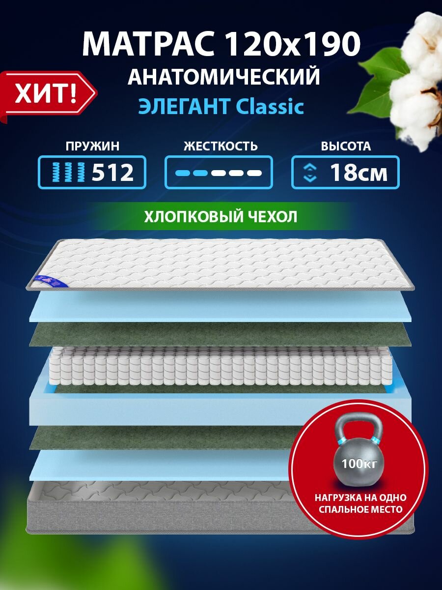 Матрас Викторис Голд 3 элегант 120х190