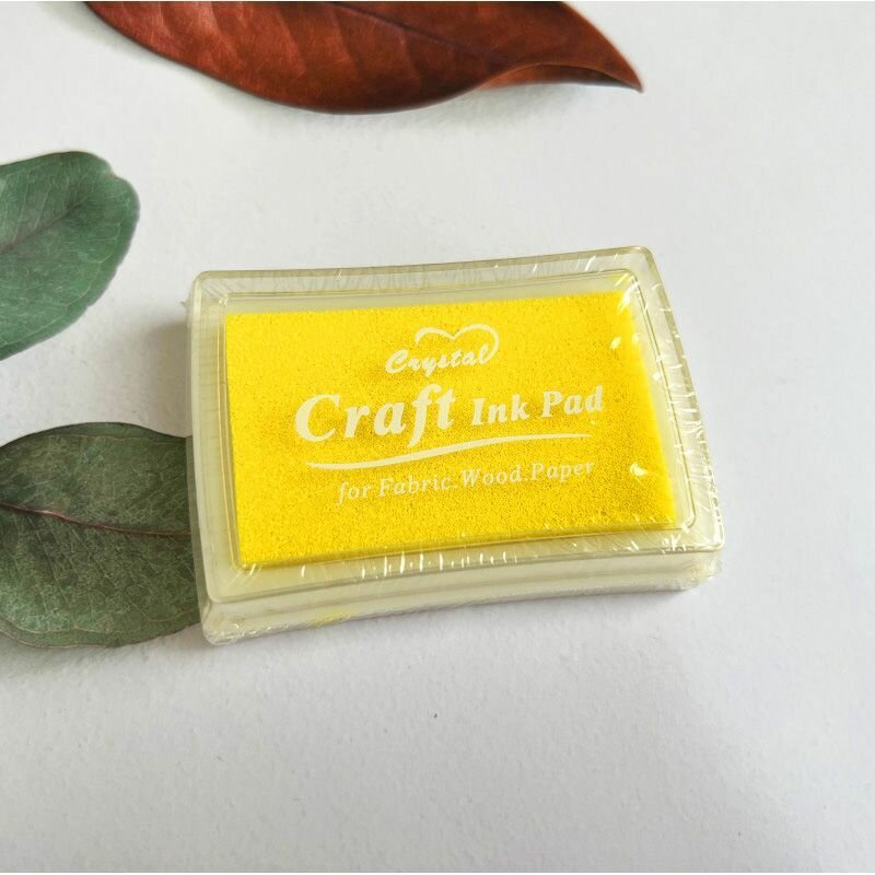 Штемпельная подушка - желтый цвет (5х7 см) для творчества для печати. Желтая краска для печатей