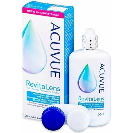 Раствор для контактных линз Acuvue Revitalens с контейнером для линз, 100 мл