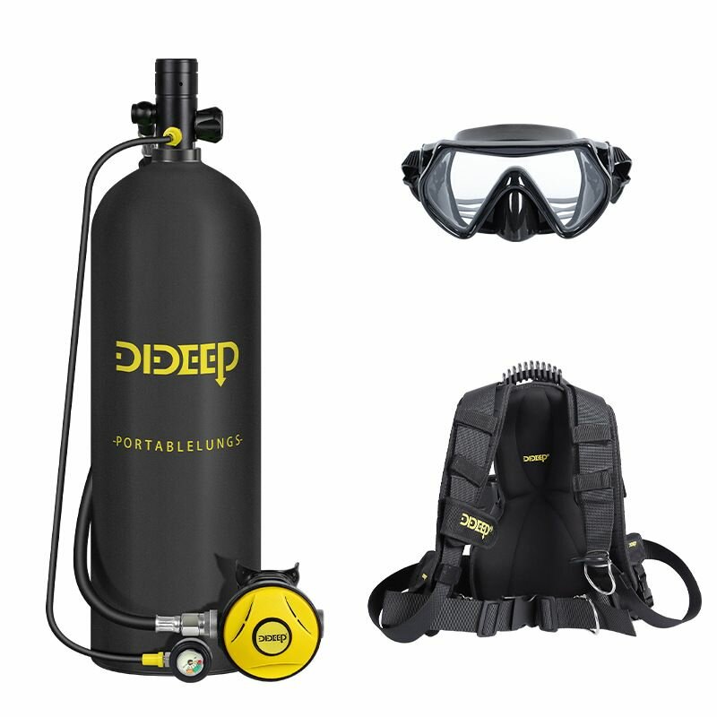 DIDEEP X7000 4L: Инновационный Запасной Акваланг с Искусственными Жабрами для Дайвинга и Сноркелинга