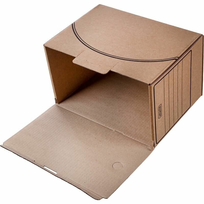 Короб архивный гофрокартон Attache Economy с вырубкой 320x200x240 мм бежевый до 1900 листов (5 штук в упаковке)