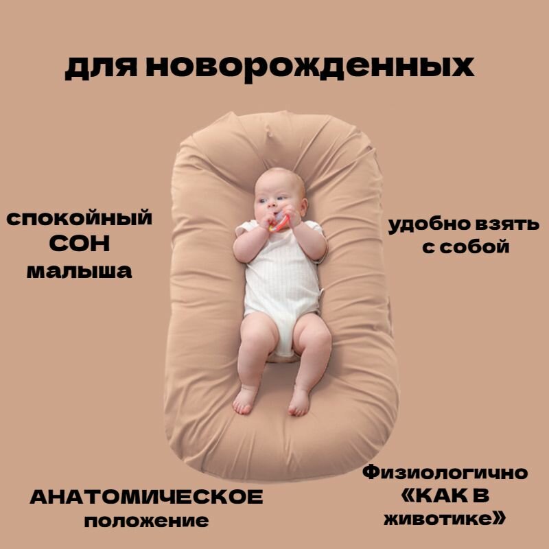 Кокон для новорожденных позиционер гнездышко для сна малыша