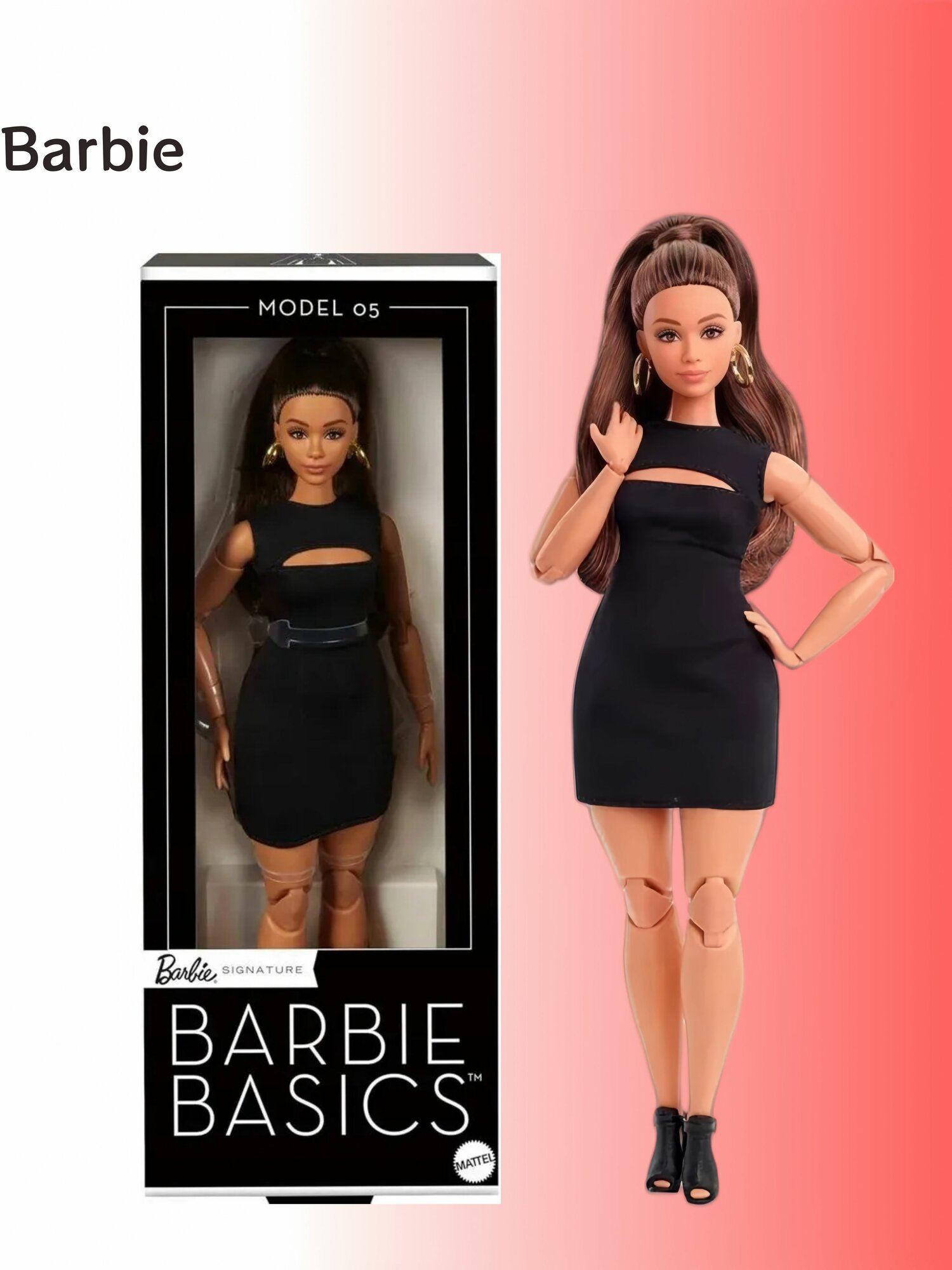 Mattel Barbie, Model 05, коллекционная, серия "маленькое черное платье", подходит для подарков девочкам на день рождения