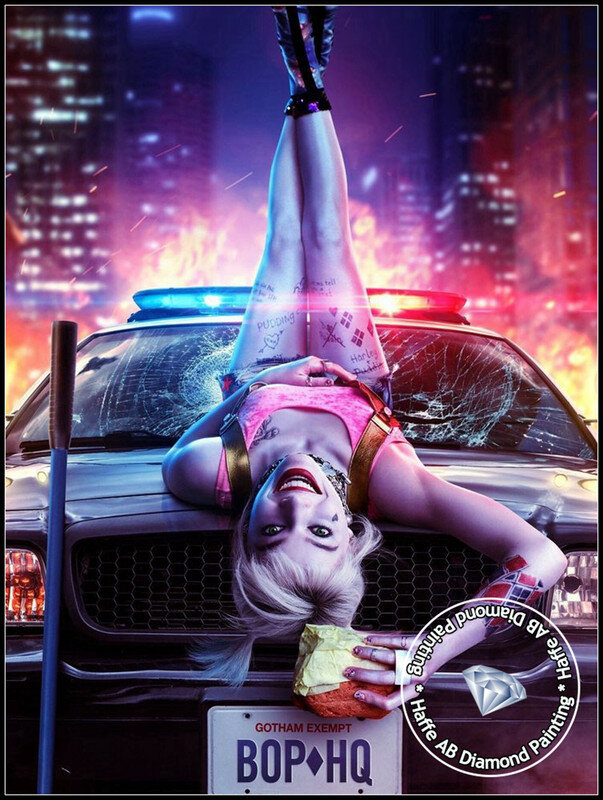 Алмазная мозаика без подрамнике"Harley Quinn Joker"40х50 картина алмазная стразами