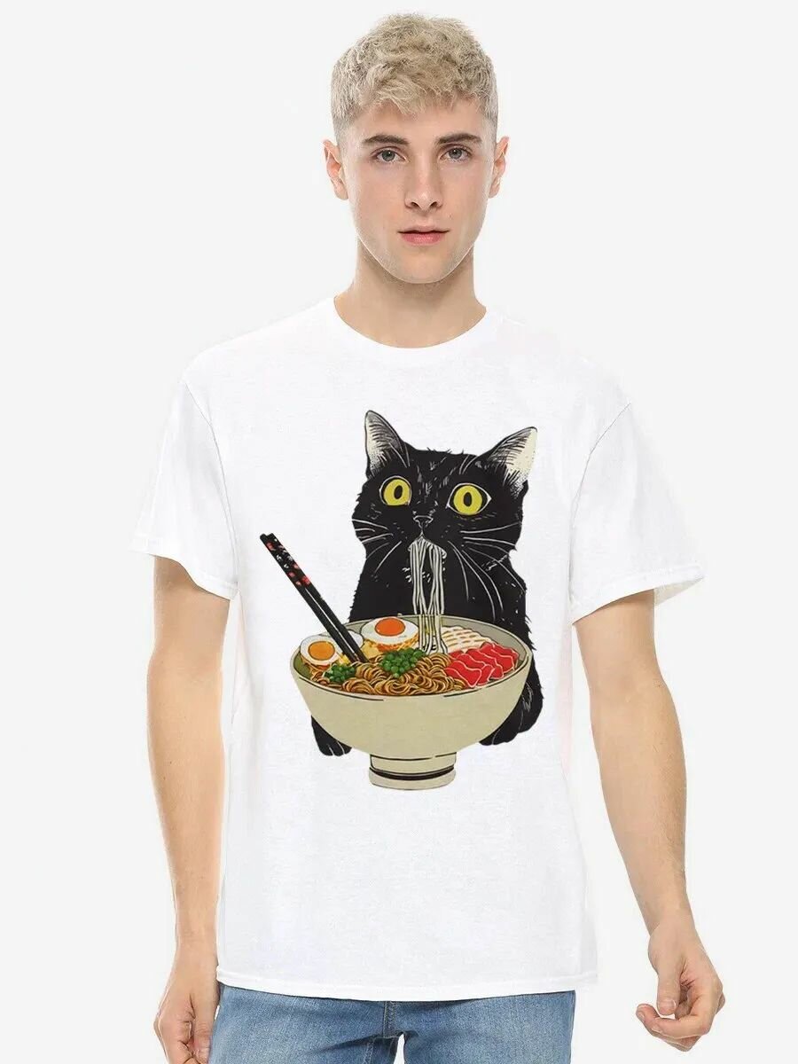 Футболка Dream Shirts Котик ест рамен / Мужская