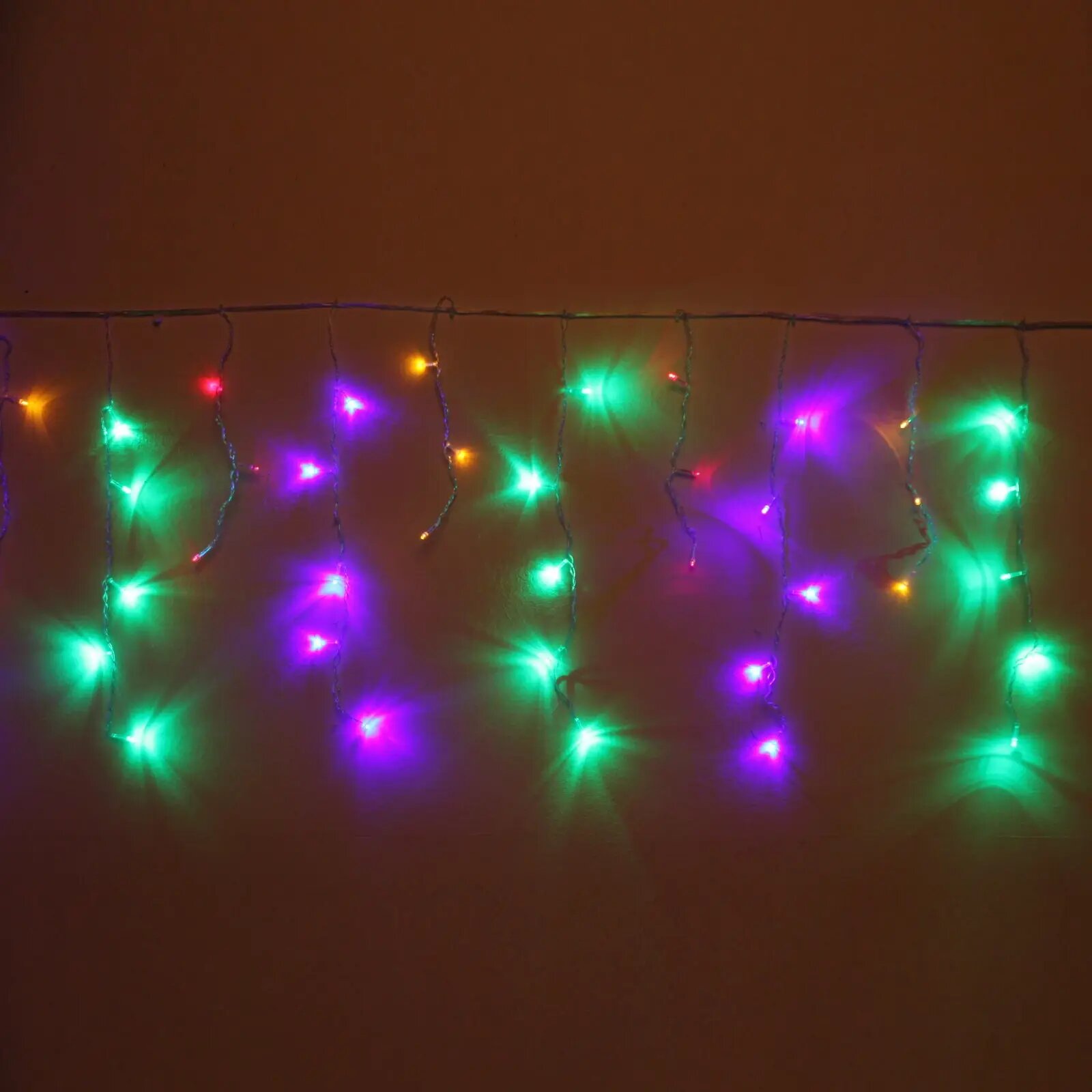 Гирлянда для дома бахрома ш1,5м* в30/50 см 48 ламп LED, прозрачн. провод, 8 реж, IP-20, Мультицвет