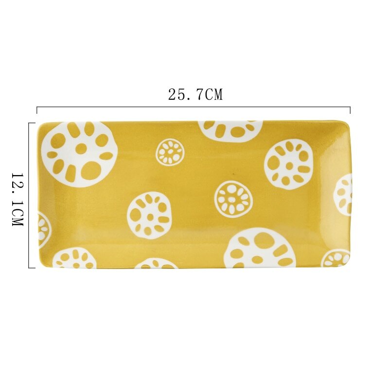 Керамическая посуда Прямоугольная тарелка / Тарелка для суши / Тарелка для сашими / Тарелка для рисовых шариков Тарелка для пельменей / Тарелка для димсамов Набор тарелок