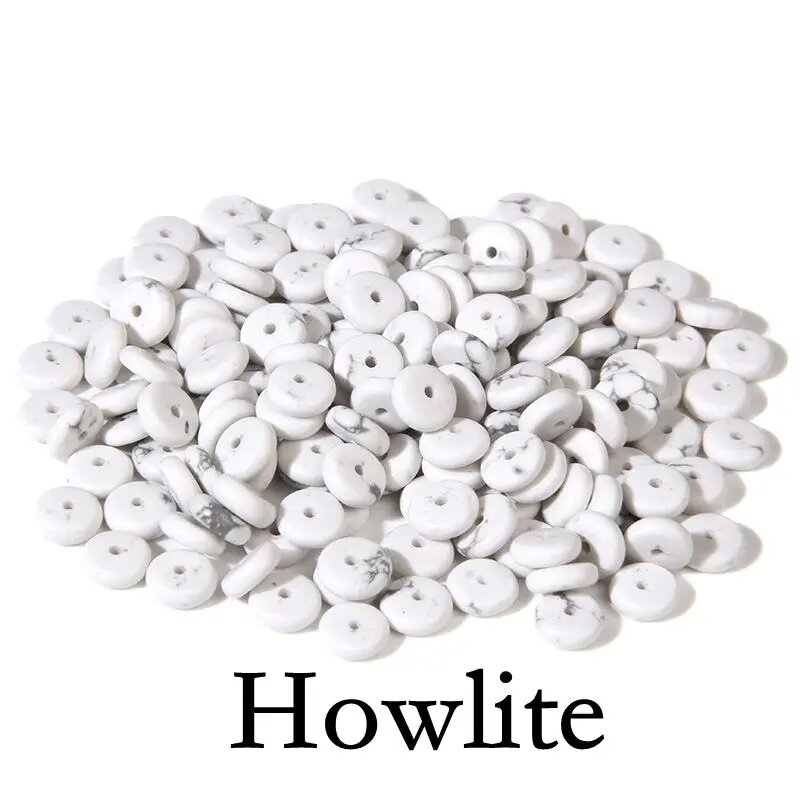 Белые бусины Howlite 2x6 мм