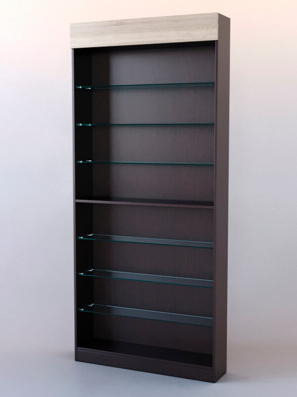 Стеллаж "шалость" №2-1-900 (задняя стенка ДВП), Дуб Венге + Дуб Сонома