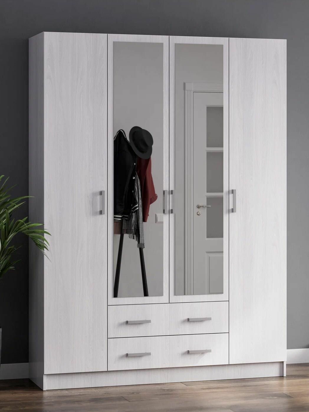 Шкаф Стендмебель Квадро анкор светлый, ЛДСП, 2200x496x1600 мм