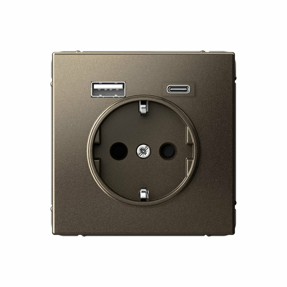 Systeme Electric ArtGallery Мокко Розетка 16А с 2 USB A+C, 5В/2,4А/3,0А, 2х5В/1,5А, механизм, GAL000632