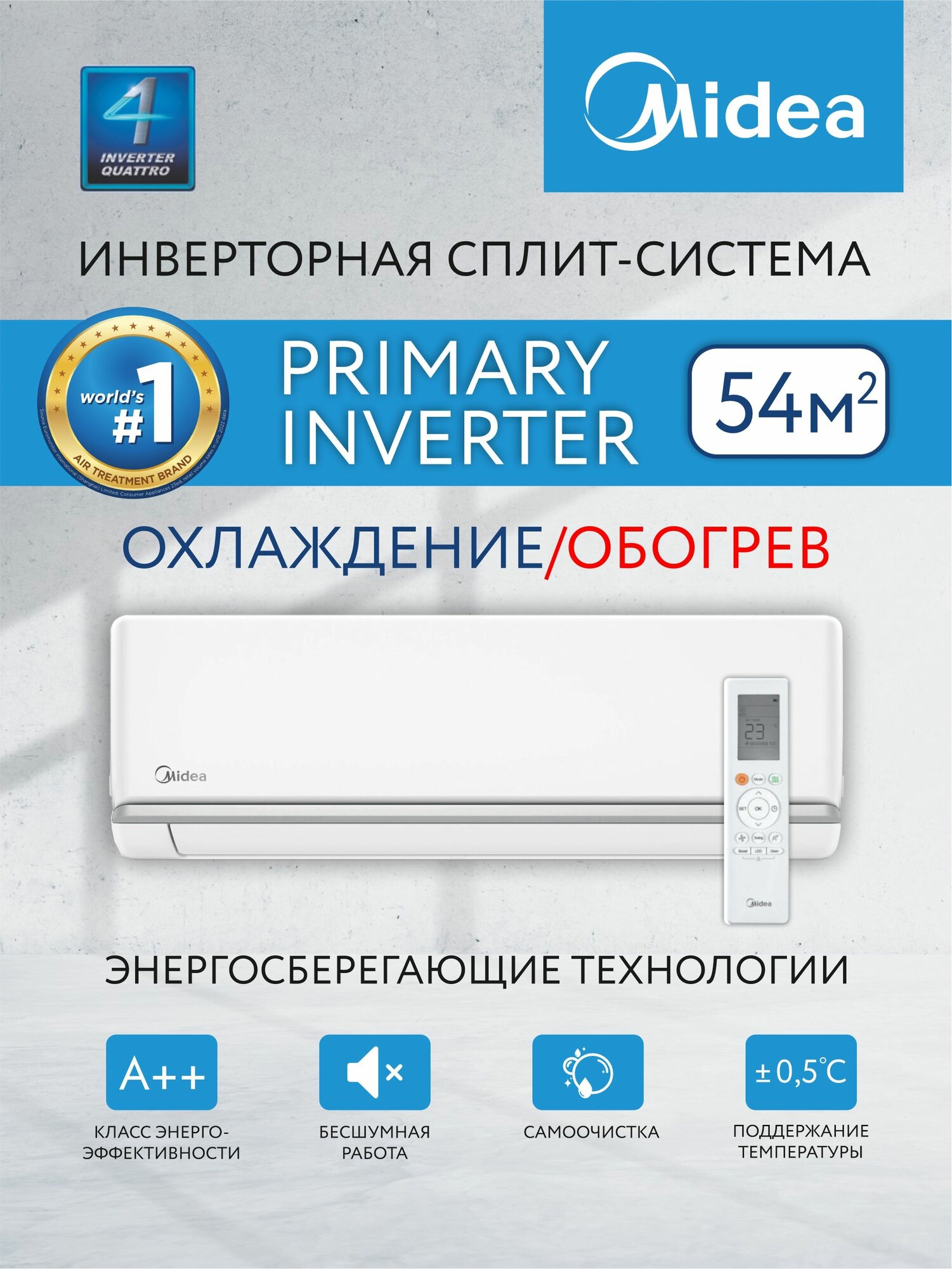 Сплит-система Midea PRIMARY Inverter MSAG3-18N8D0-I / MSAG3-18N8D0-O