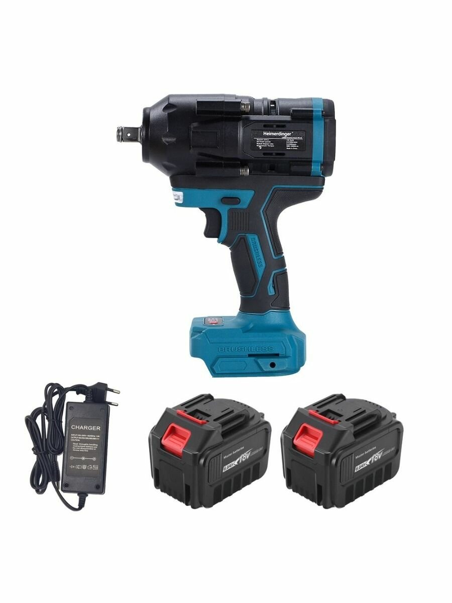 Бесщеточный беспроводной ударный гайковерт 1/2 дюйма с питанием от литиевой батареи 1000 Нм для ремонта автомобиля