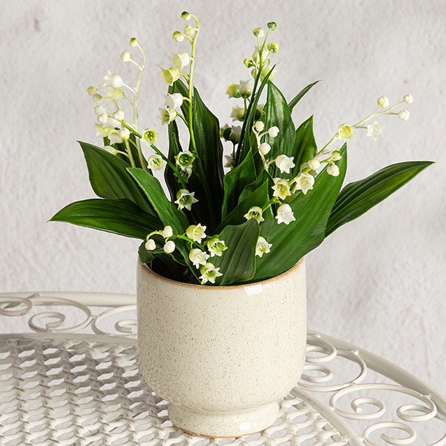 Искусственный цветок в горшке Ландыш - Подарок Весны 23 см, Summer Deco, 5010089