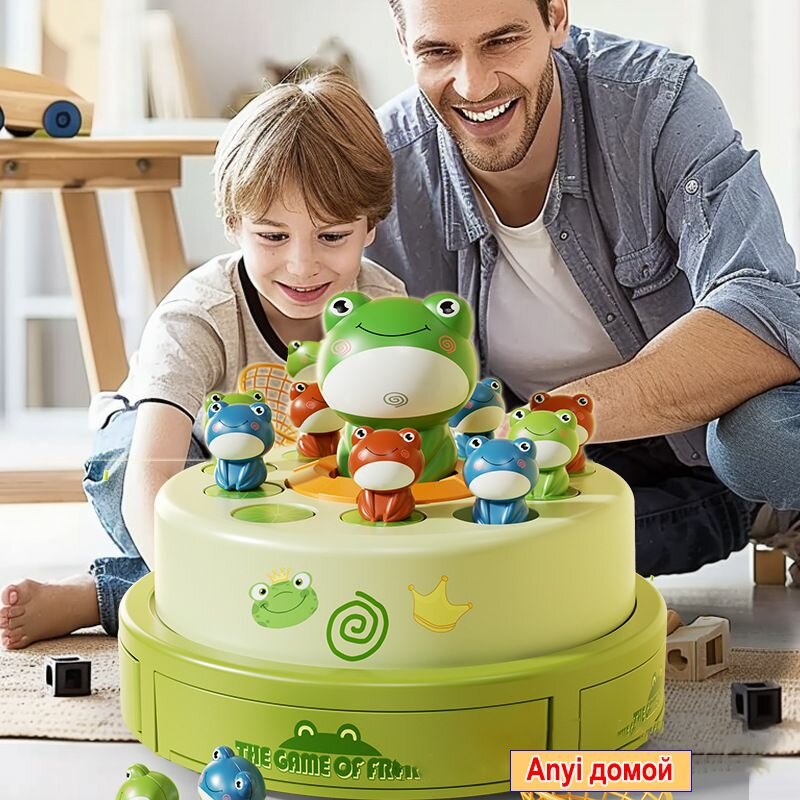 Детская электрическая рулетка игрушка прыжок лягушка музыка катапульта родительский интерактивный игровой стол