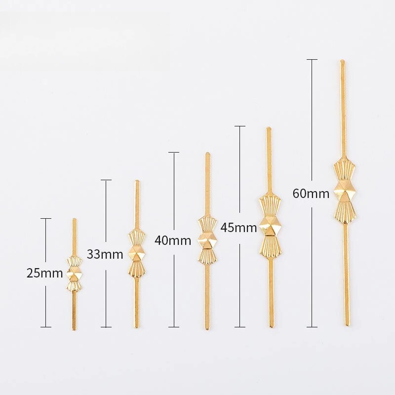 Металлические пряжки-бабочки для хрусталя 50 шт. 25mm, Golden