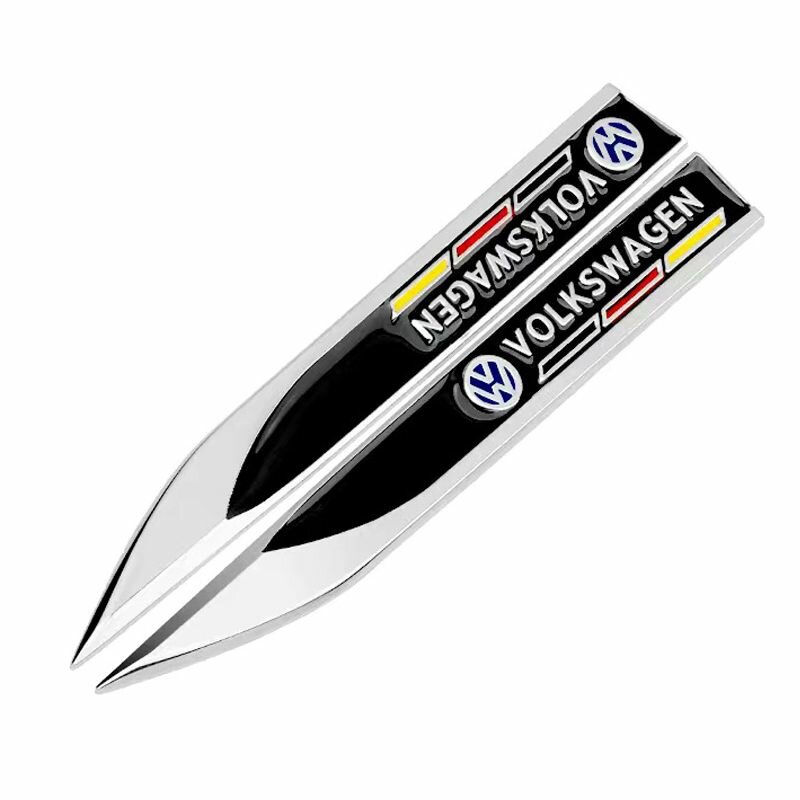 Volkswagen(Немецкий язык)3D металлическая наклейка на автомобиль, Наклейки на обе стороны автомобиля, индивидуальные стикеры,2 шт