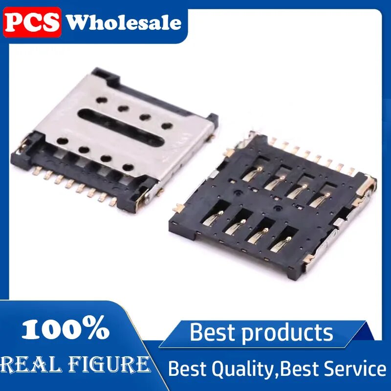 Карта MICRO SIM, 8-контактный держатель с 8 отверстиями, слот для карты мобильного телефона, 8P раскладушка типа 1,5H, патч Mike Small Card Holder 10pcs