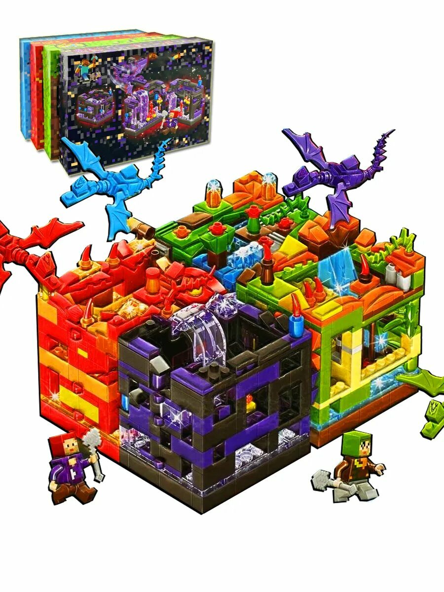 Конструктор Minecraft крепость для мальчиков, совместим с лего