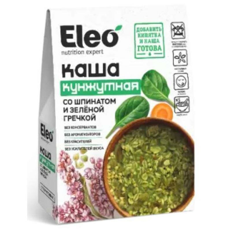 Каша кунжутная со шпинатом и зеленой гречкой ELEO, 5 пакетов по 40 г