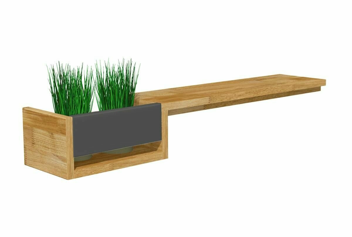 Полка с нишей "Wallstreet" (левая); к-бейц-масло, вст-антрацит;