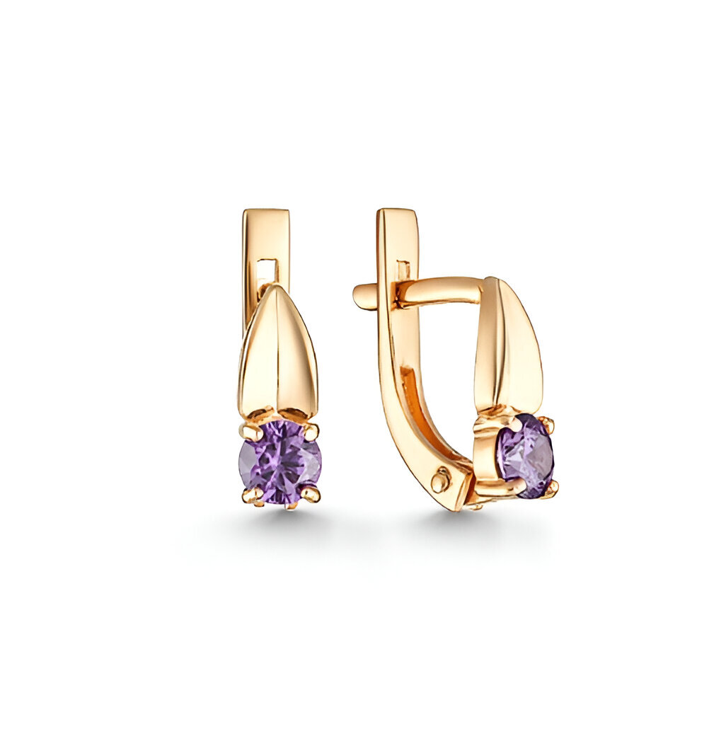 Серьги, красное золото, 585 проба, фианит