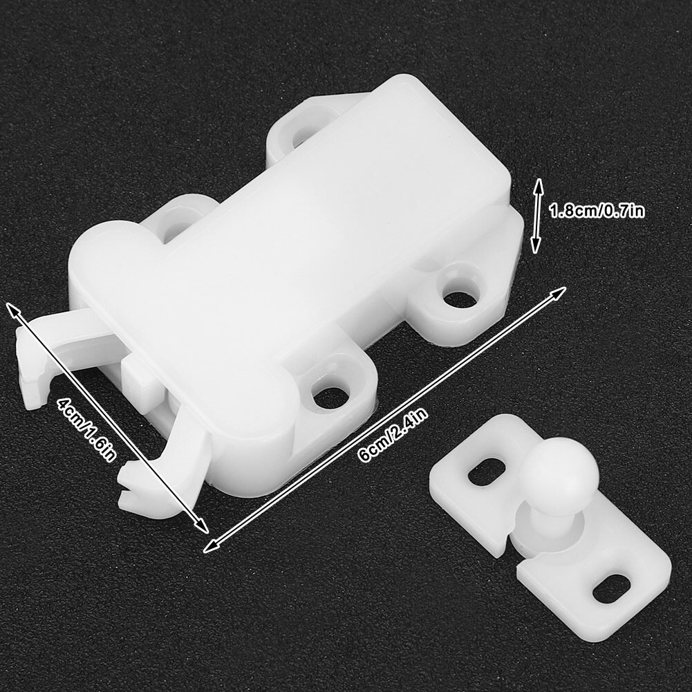 6 комплектов нейлоновых ящиков шкафа, самоблокирующиеся дверные защелки, аксессуары для мебельной фурнитуры, белый цвет