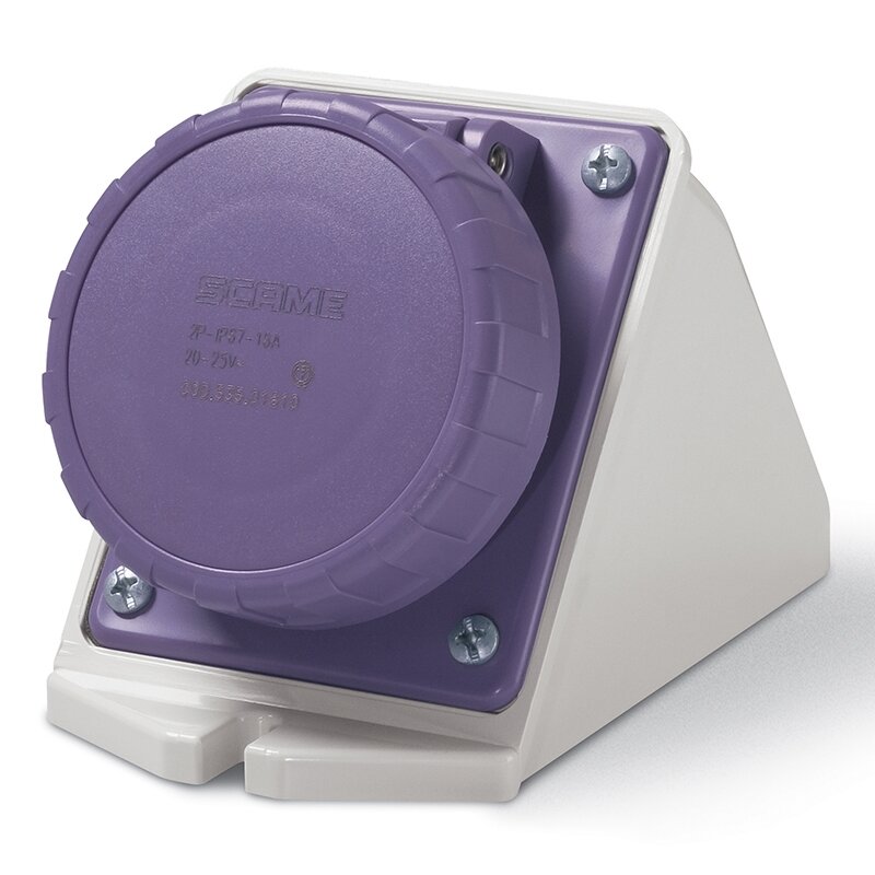 Розетка настенная с заземлением 20-25В, 16А, 2Р, 50Гц 60Гц IP 66/67 SCAME