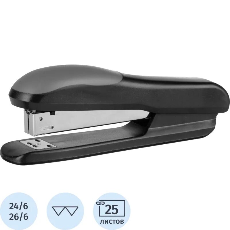 Степлер Attache Photon (№24/6-26/6) до 25 листов, пластик, черный 1866637 826