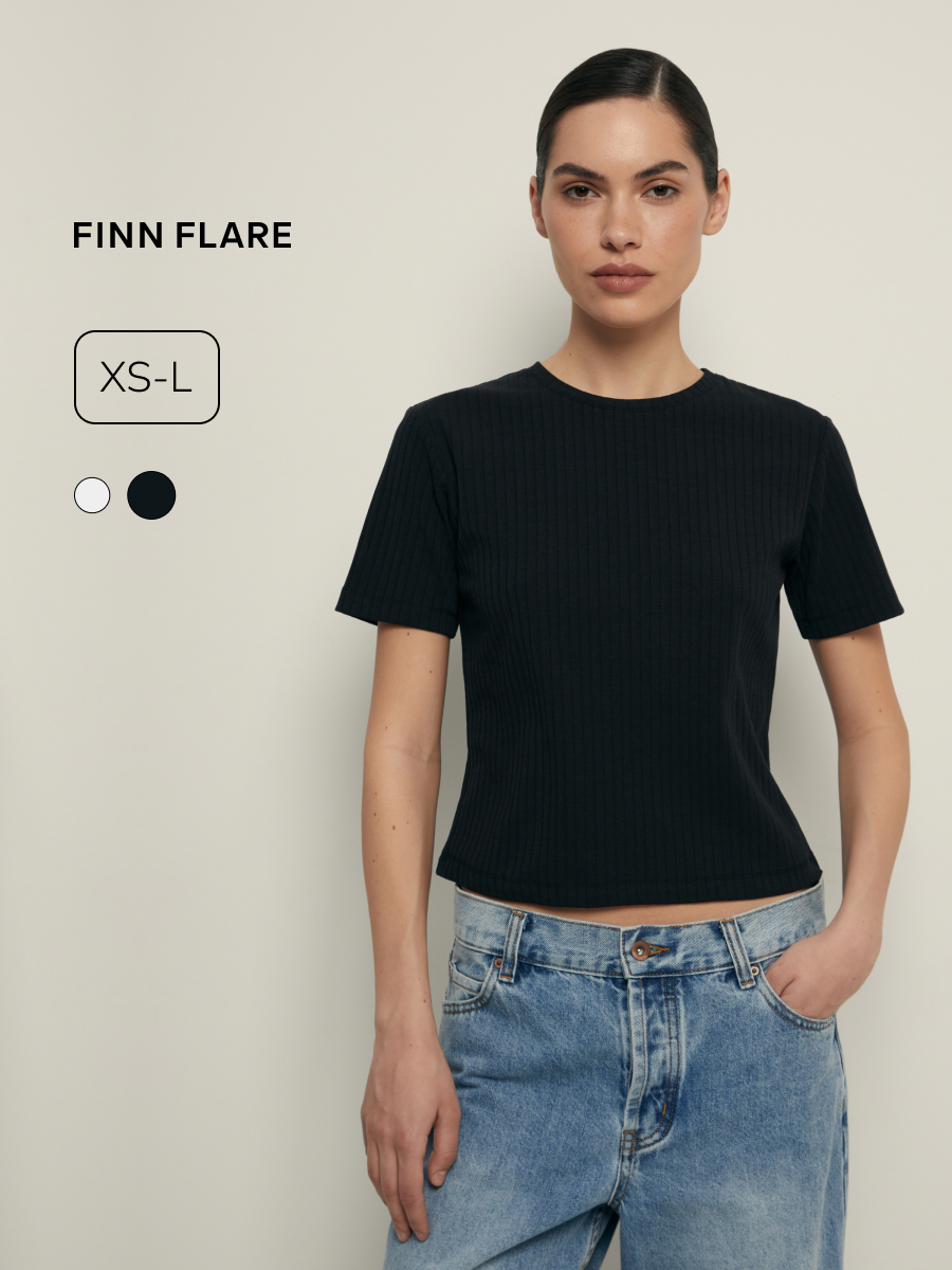 Футболка приталенная в рубчик