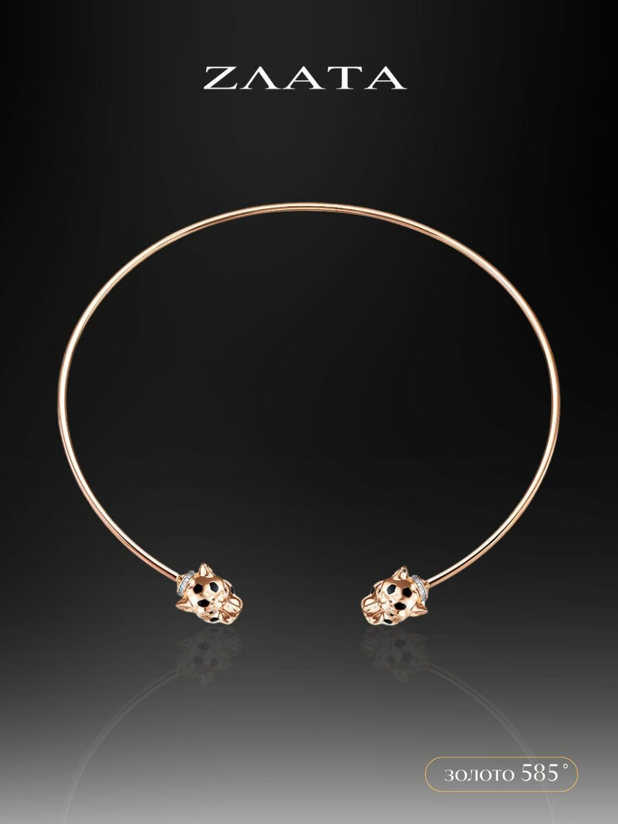 Колье, красное золото, 585 проба, родирование, фианит