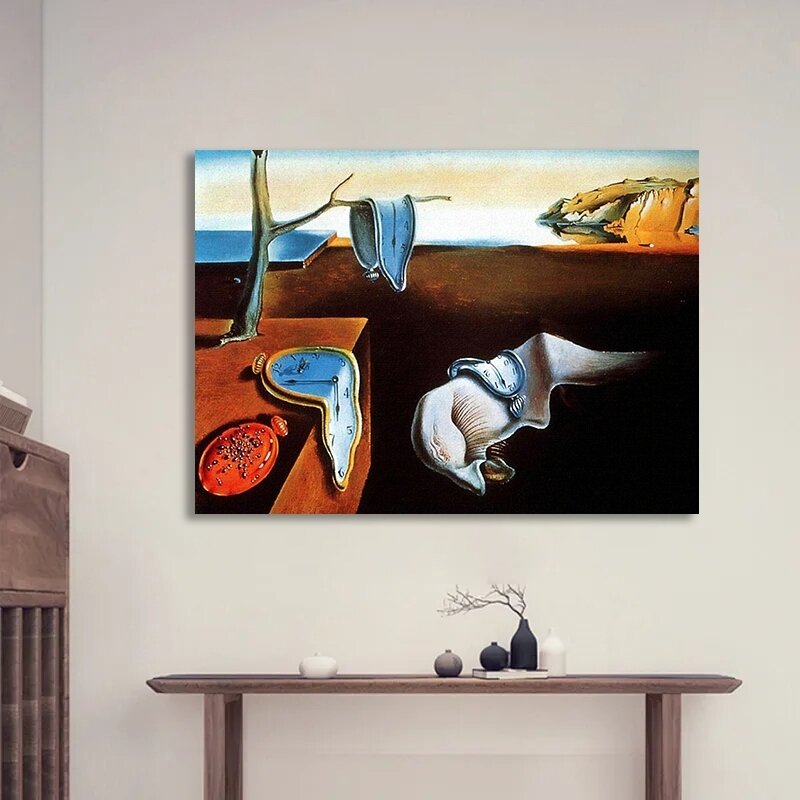 Картина "Сальвадо Дали "Постоянные часы", 50x70 см, на подрамнике
