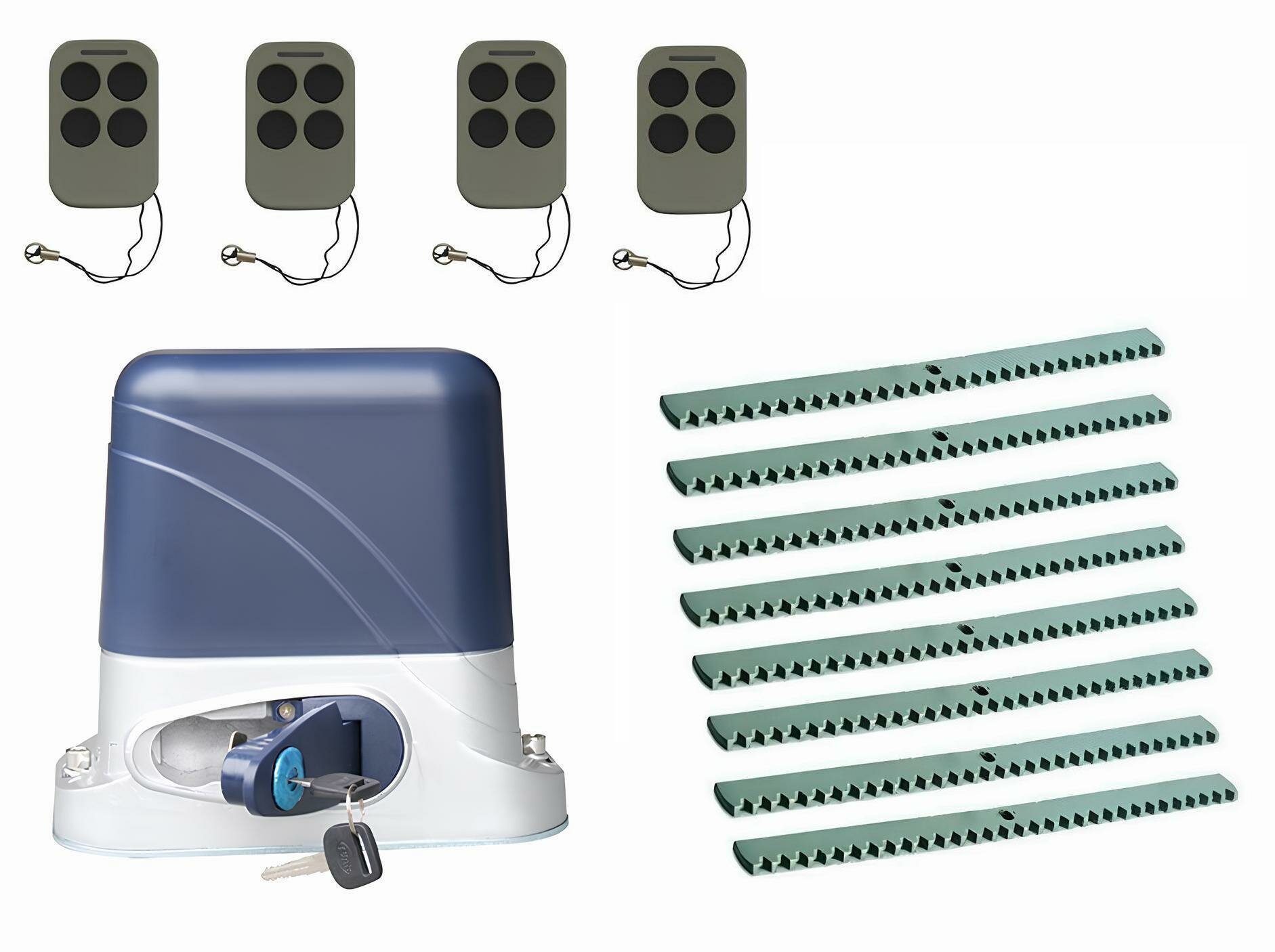 Автоматика для откатных ворот KSL-800 KIT-KR8-Т4, комплект: привод, 4 пульта, 8 реек